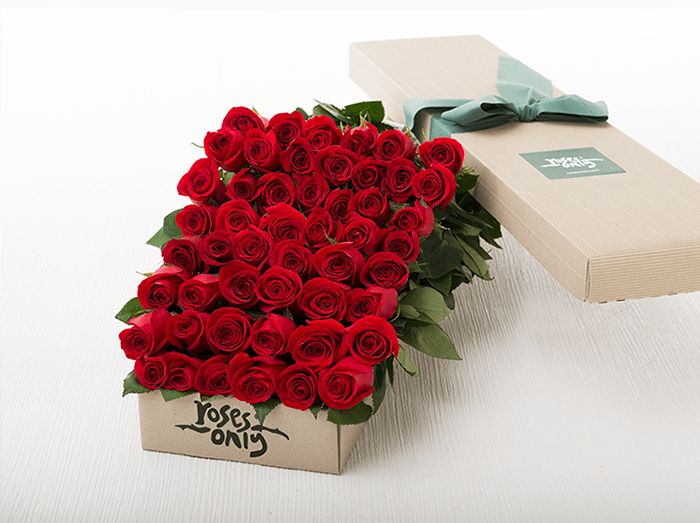 50 Red Roses Gift Box | Roses Only HK